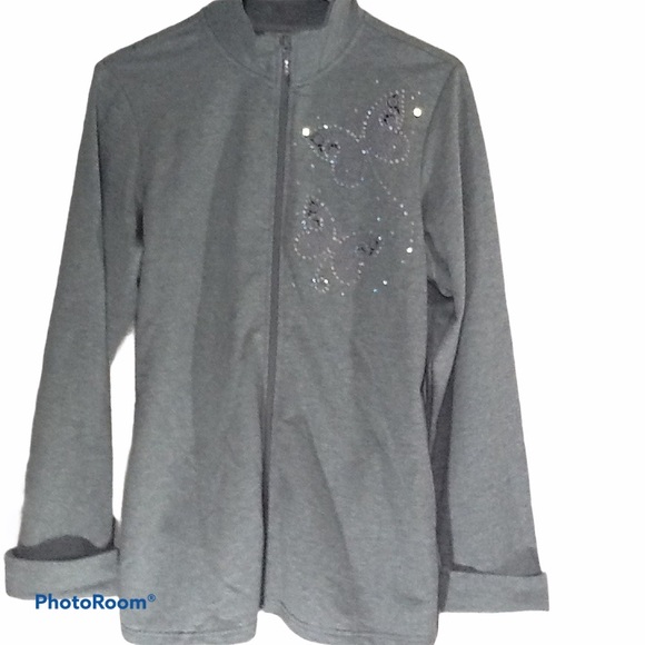 Quacker Factory | Jackets & Coats | Quacker Factory Butterfly Logo Gray ...